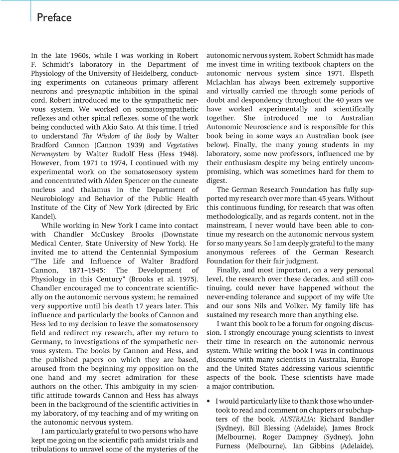 Preface - The Integrative Action of the Autonomic Nervous System Preface - The Integrative Action of the Autonomic Nervous System