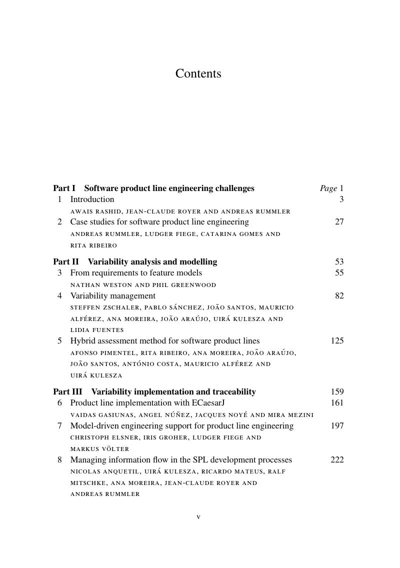 Contents Aspect Oriented Model Driven Software Product Lines