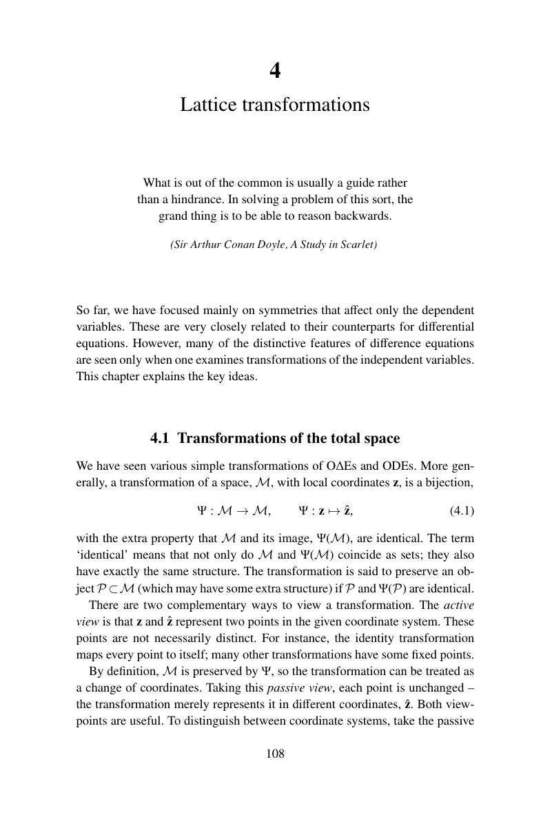 Lattice Transformations Chapter 4 Difference Equations By Differential Equation Methods