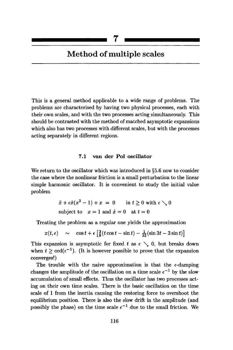 Method Of Multiple Scales Chapter 7 Perturbation Methods