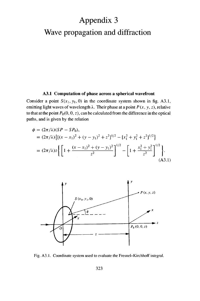 Wave propagation and diffraction (Chapter 3) - Optical Holography Wave propagation and diffraction (Chapter 3) - Optical Holography