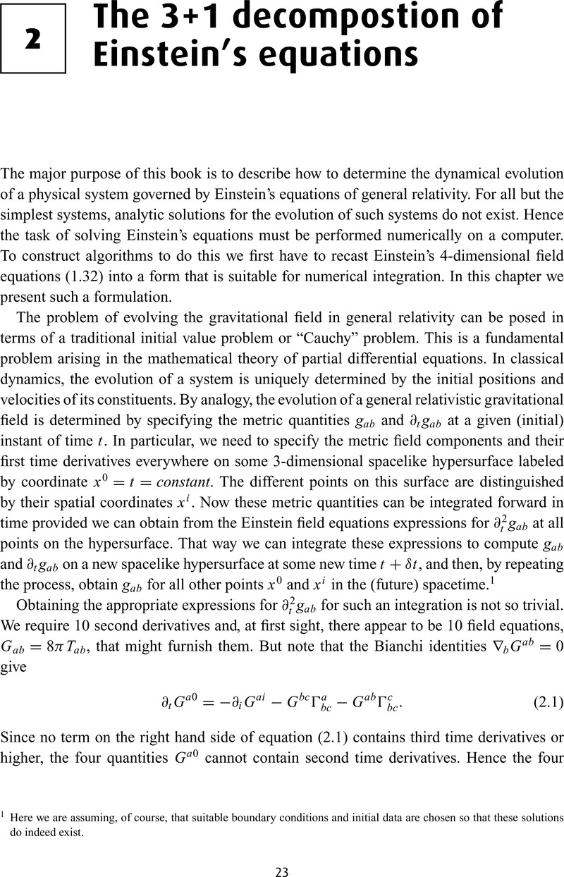 The 3 + 1 decompostion of Einstein's equations (Chapter 2) - Numerical ...