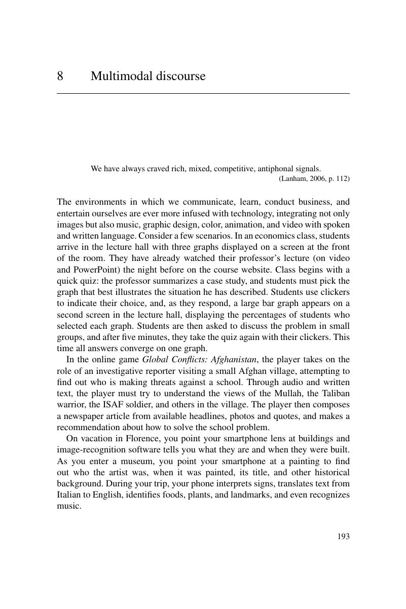Multimodal Discourse Chapter 8 Language Literacy And Technology