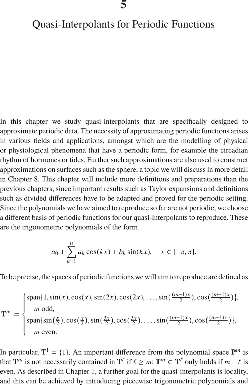 Quasi Interpolants For Periodic Functions Chapter 5 Quasi Interpolation