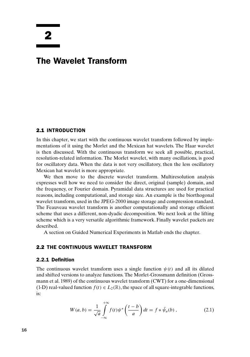 The Wavelet Transform Chapter 2 Sparse Image And Signal Processing 