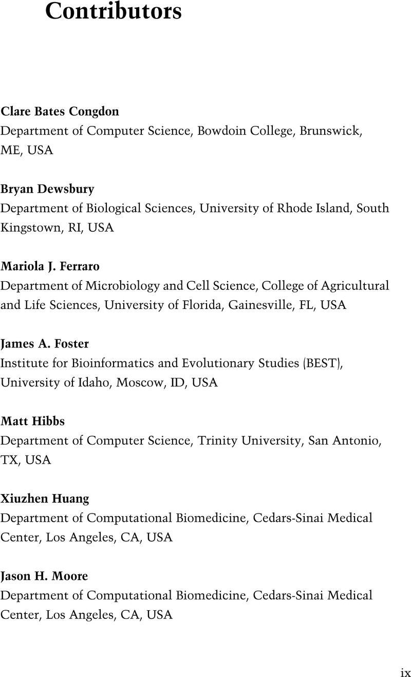 Contributors - Integrative Bioinformatics for Biomedical Big Data Contributors - Integrative Bioinformatics for Biomedical Big Data