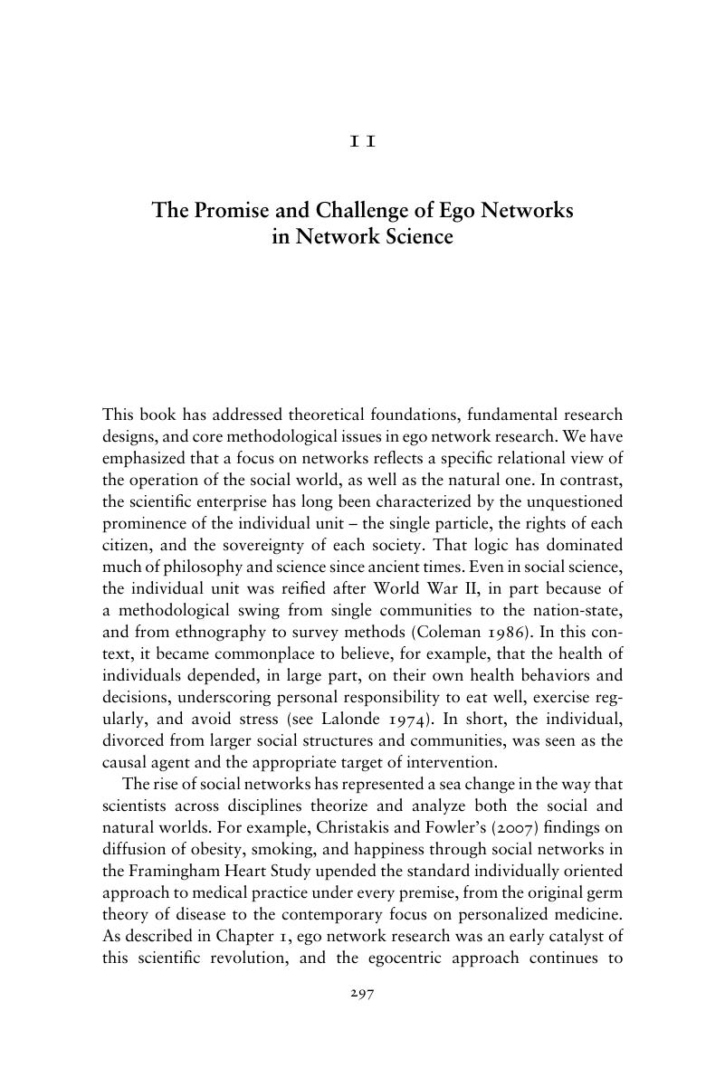 The Promise and Challenge of Ego Networks in Network Science (Chapter ... The Promise and Challenge of Ego Networks in Network Science (Chapter ...