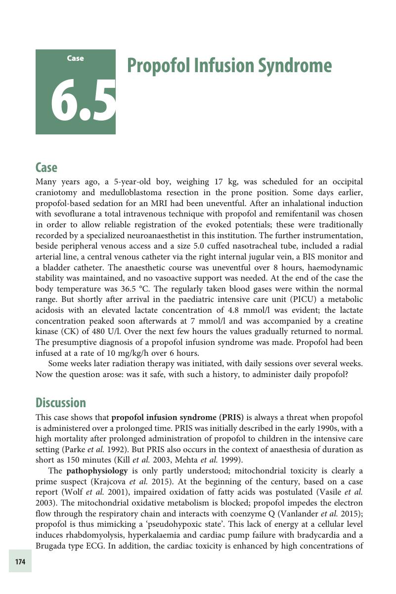 Propofol Infusion Syndrome (Case 6.5) - Managing Complications in ...