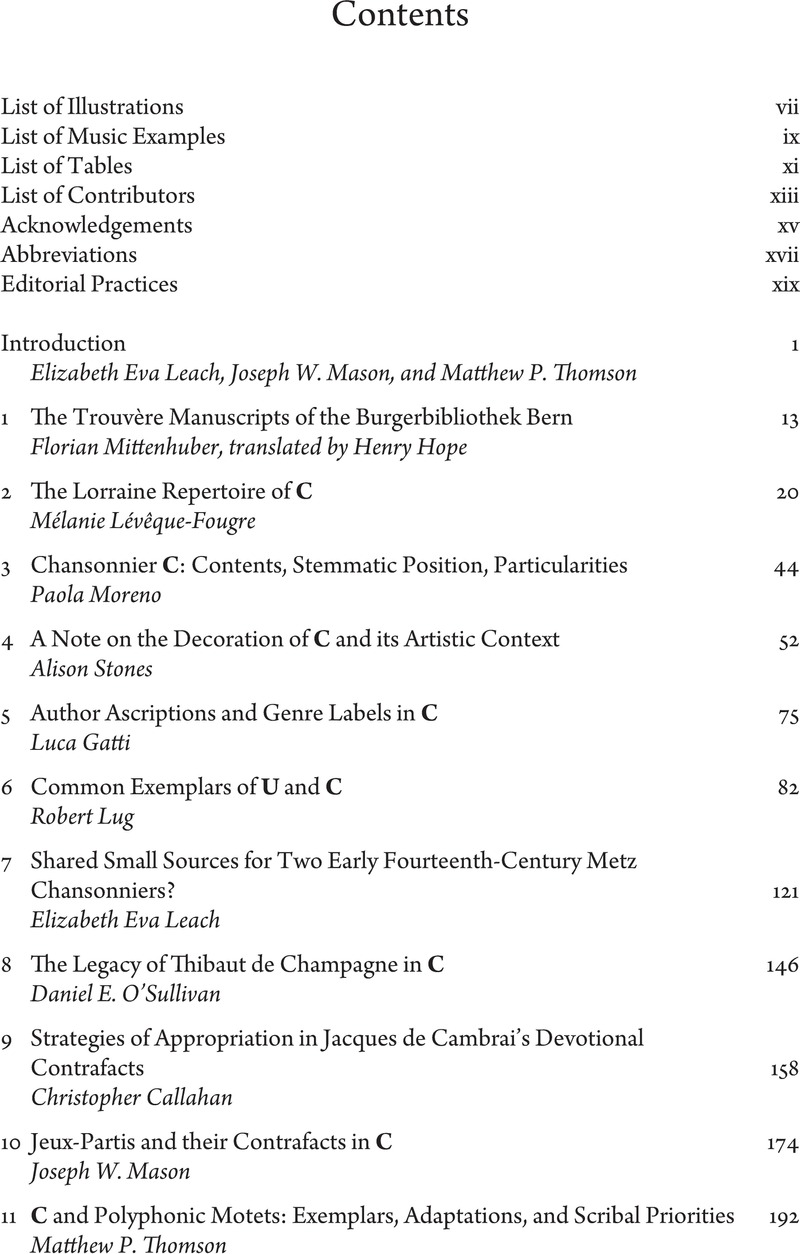 Contents - A Medieval Songbook