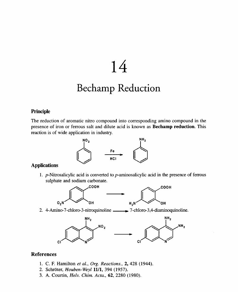 Bechamp Reduction (Chapter 14) - Name Reactions in Organic Synthesis